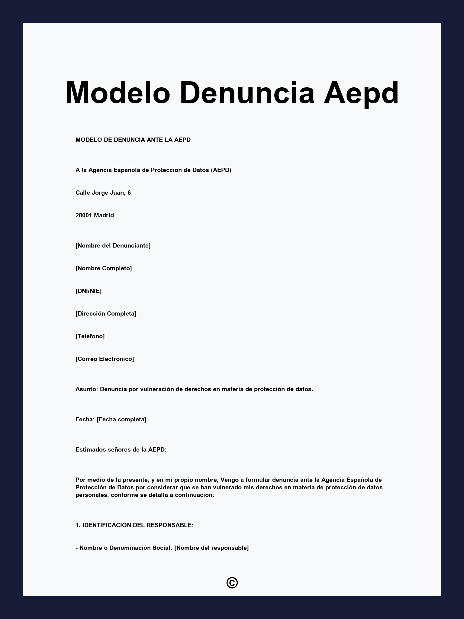 Modelo Denuncia Aepd