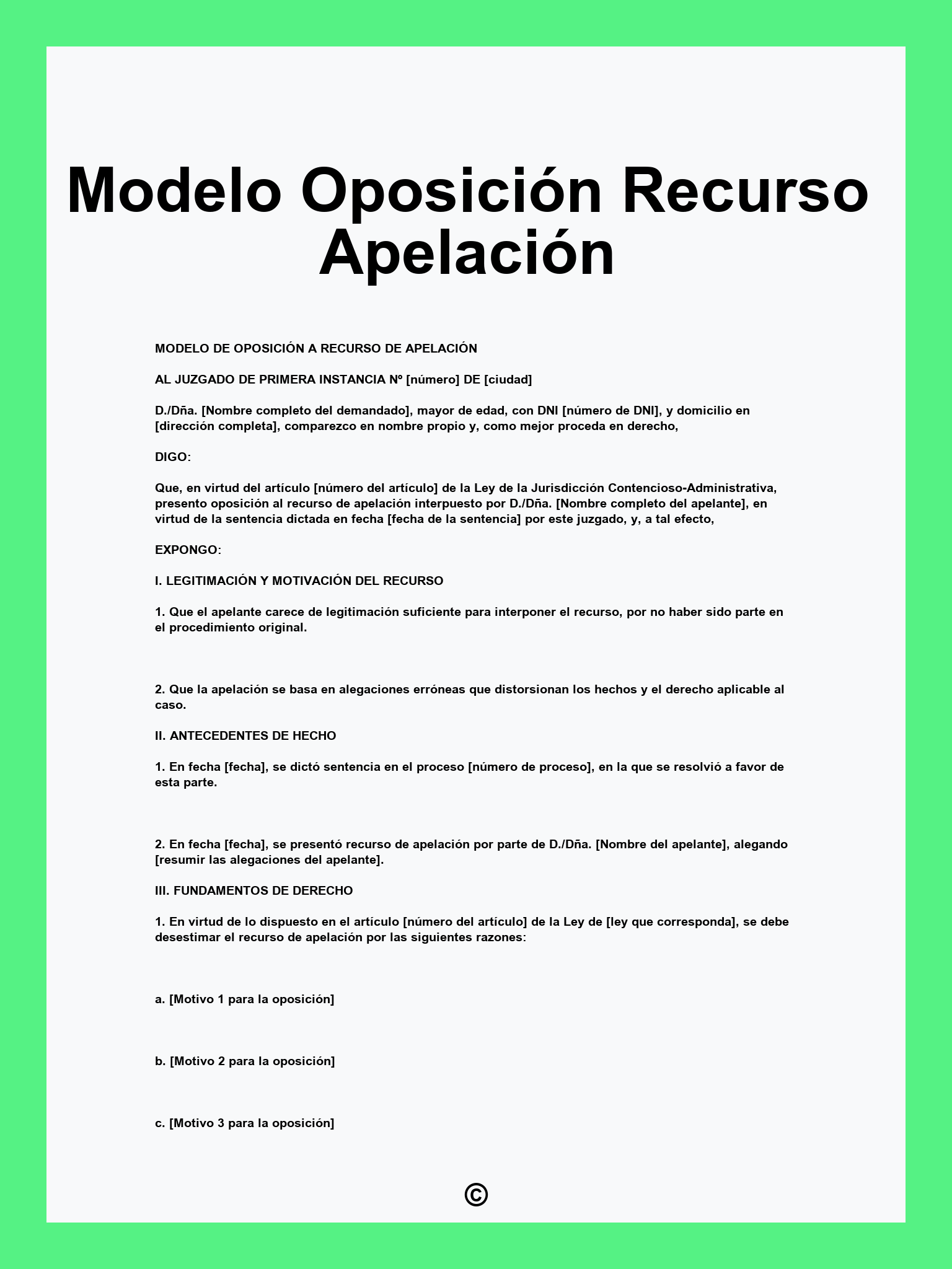 Modelo Oposición Recurso Apelación