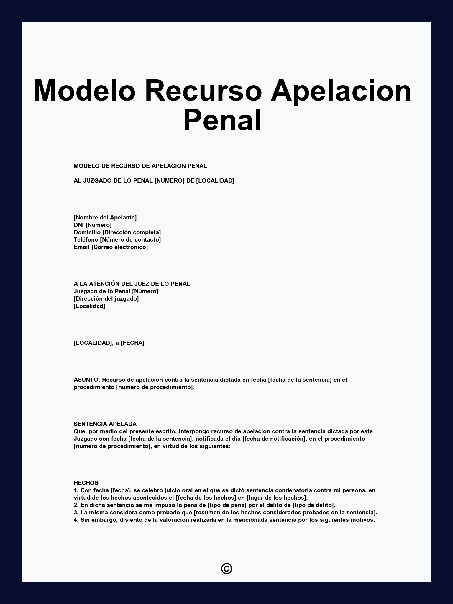 Modelo Recurso Apelacion Penal