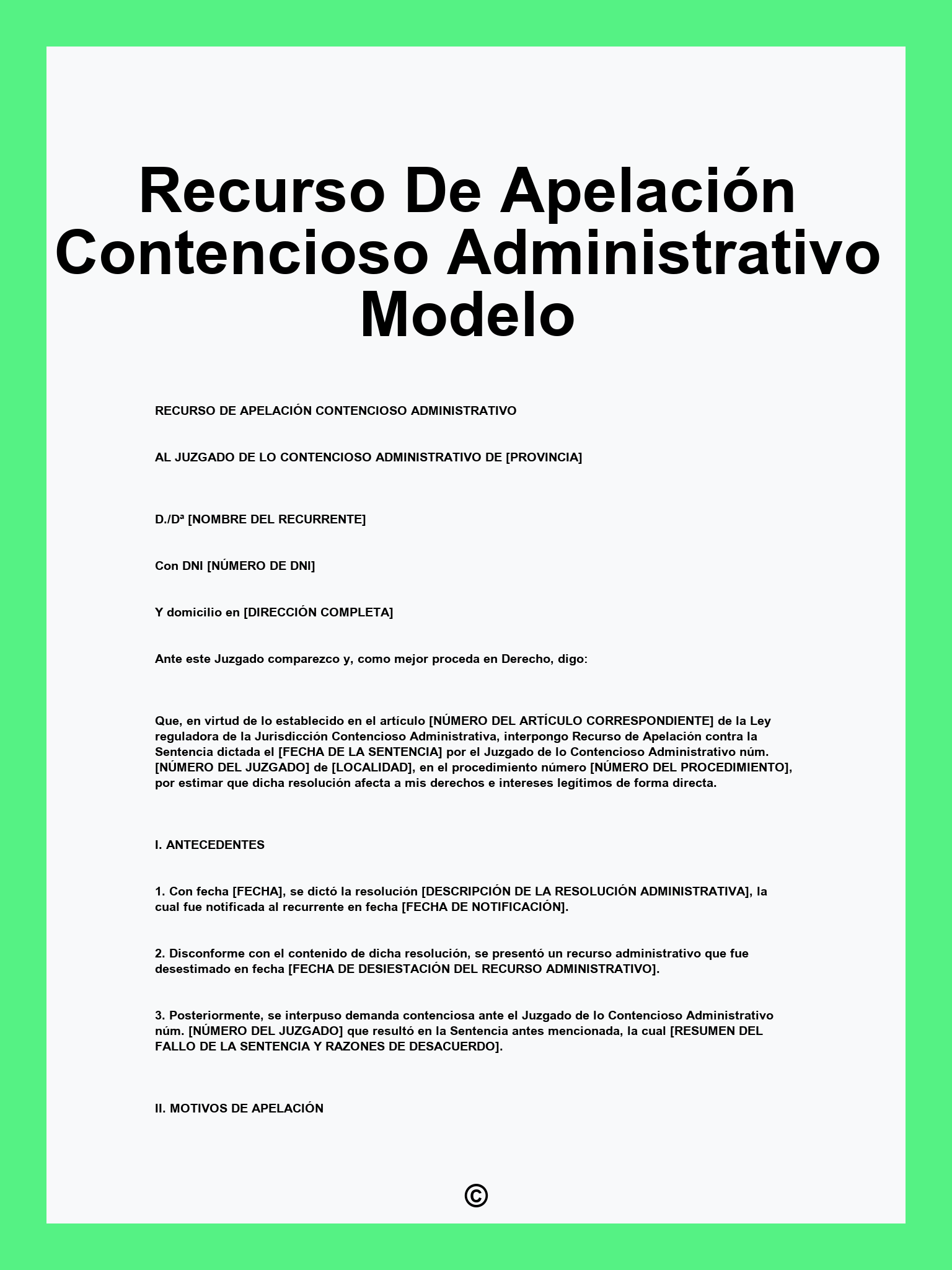 Recurso De Apelación Contencioso Administrativo Modelo